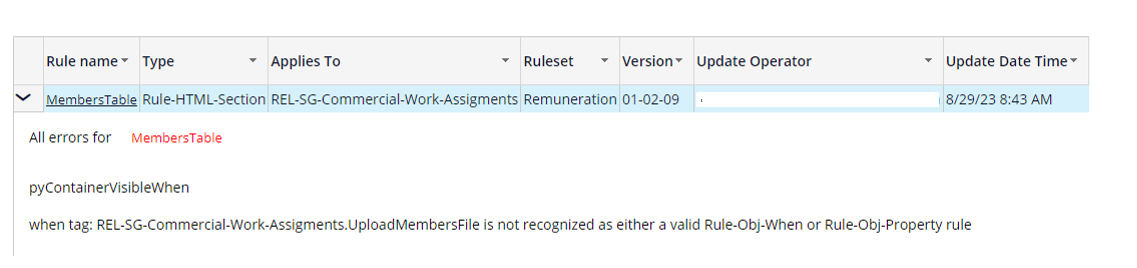 Validation aplication error when tag | Support Center